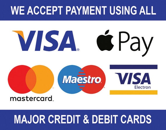 All Credit & Debit Cards Accepted Visa Mastercard Apple Etc | Etsy