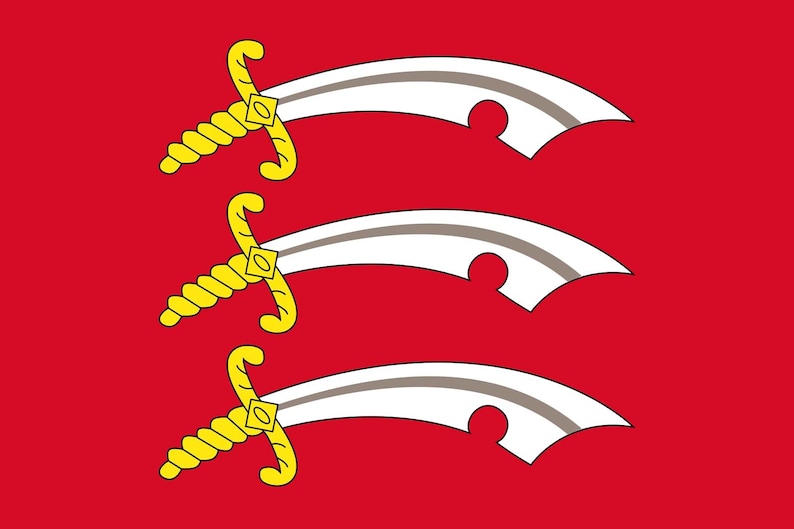SET of 2 Essex County Saxon Seaxes England Flag Flags Vinyl Sticker ...