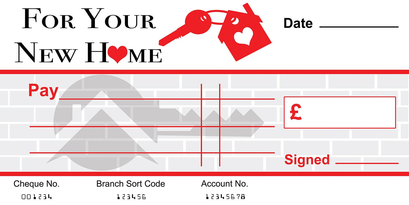 EXTRA Large Giant BLANK Cheque Birthday New Home House Fund Deposit ...