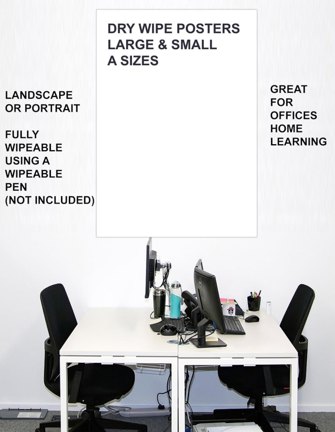 Large & Small A Size Dry Wipe Poster Posters Write and Wipe Draw and ...