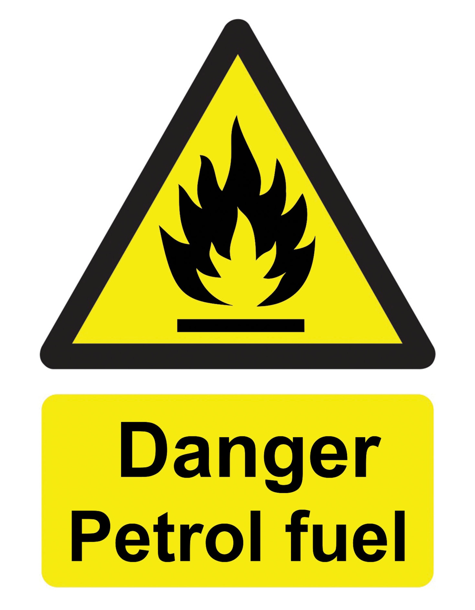 Danger Warning Petrol Fuel Yellow Warning Notice Sign Signage Self ...