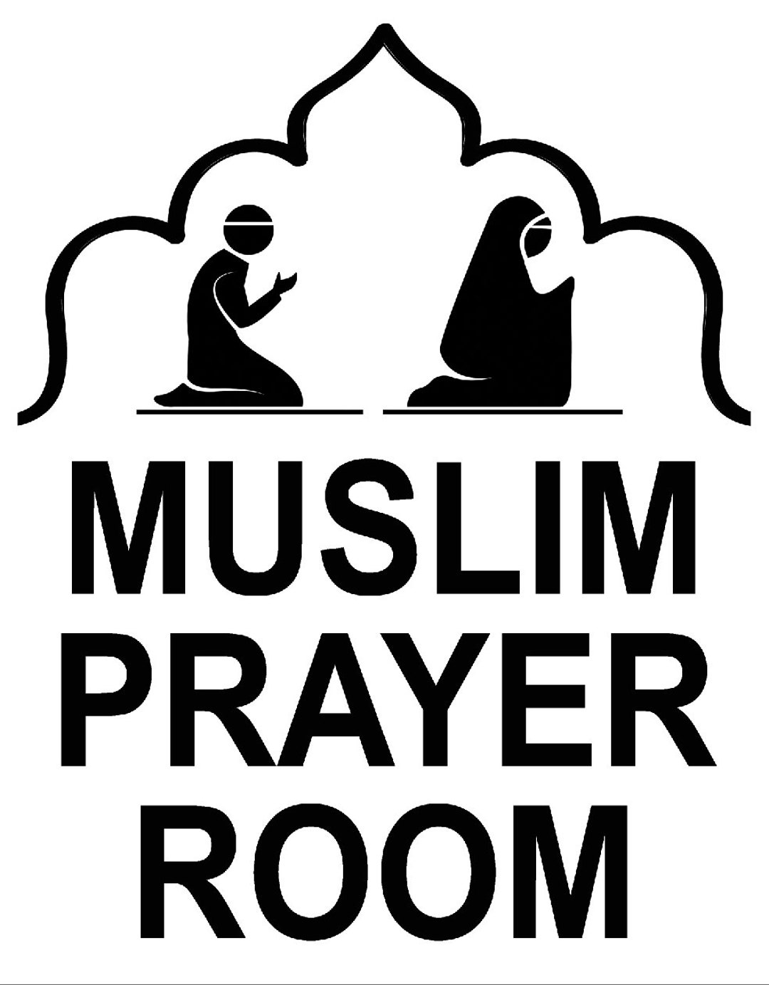 Male Female Men Women's Ladies Men's Muslim Prayer Room Islamic Notice ...