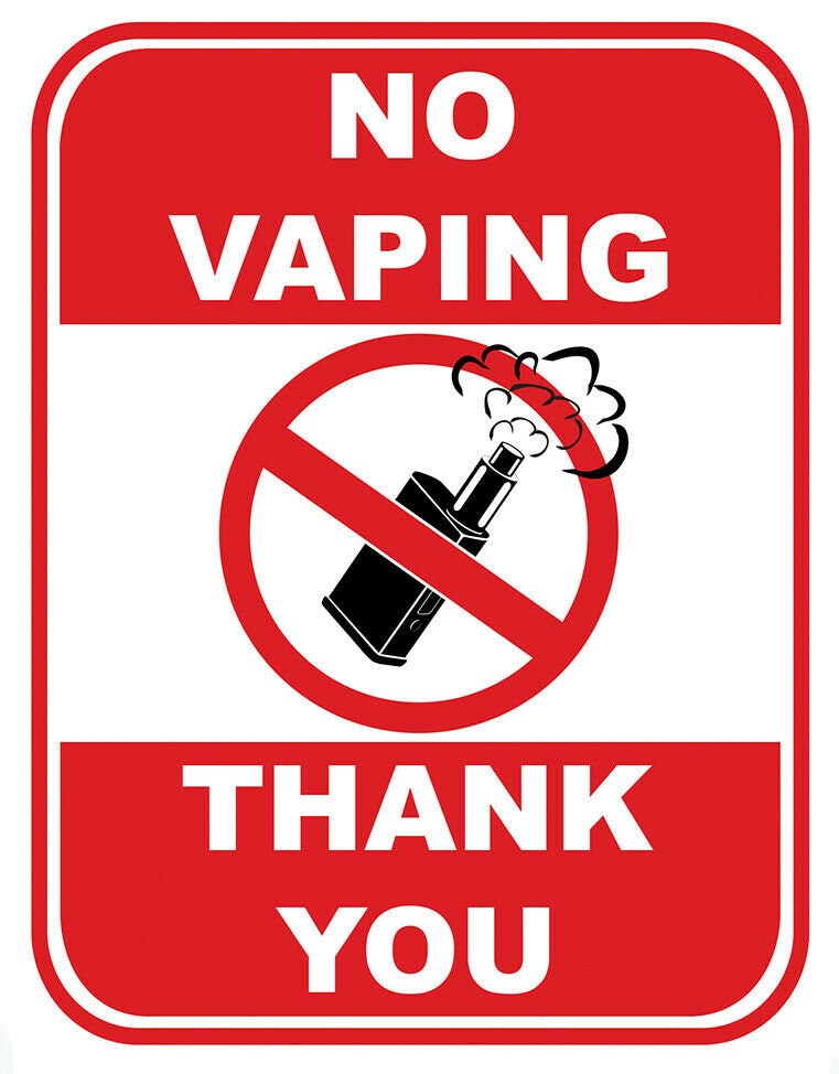 Señal de aviso de advertencia roja No Vaping Business Pub Cafe Retail ...