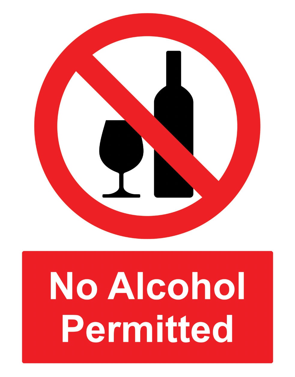 Warning Red Sign Signage No Alcohol Permitted Allowed Notice Decal ...