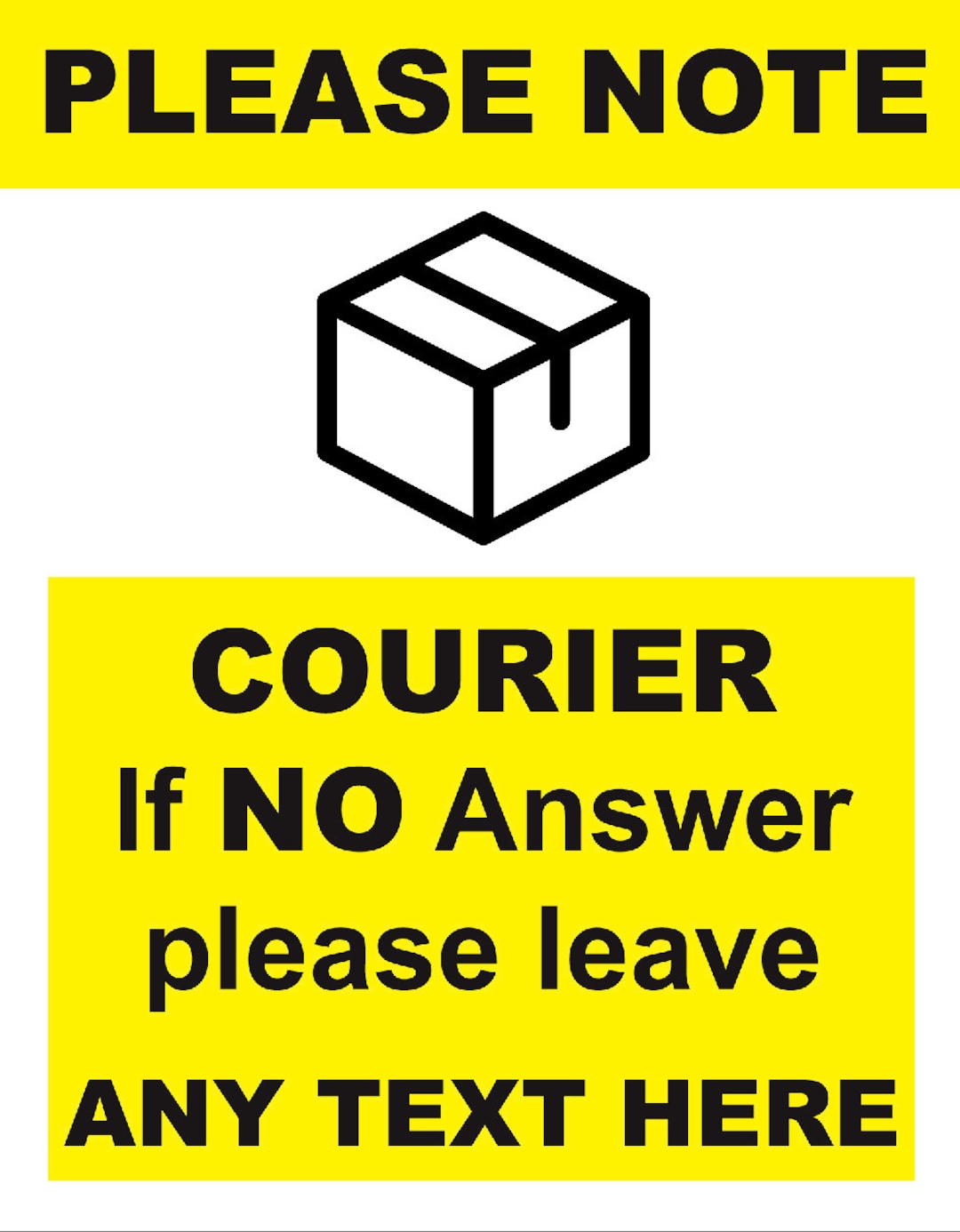 Bespoke Text Personalised Courier Do Not Leave Parcels Outside Sign ...