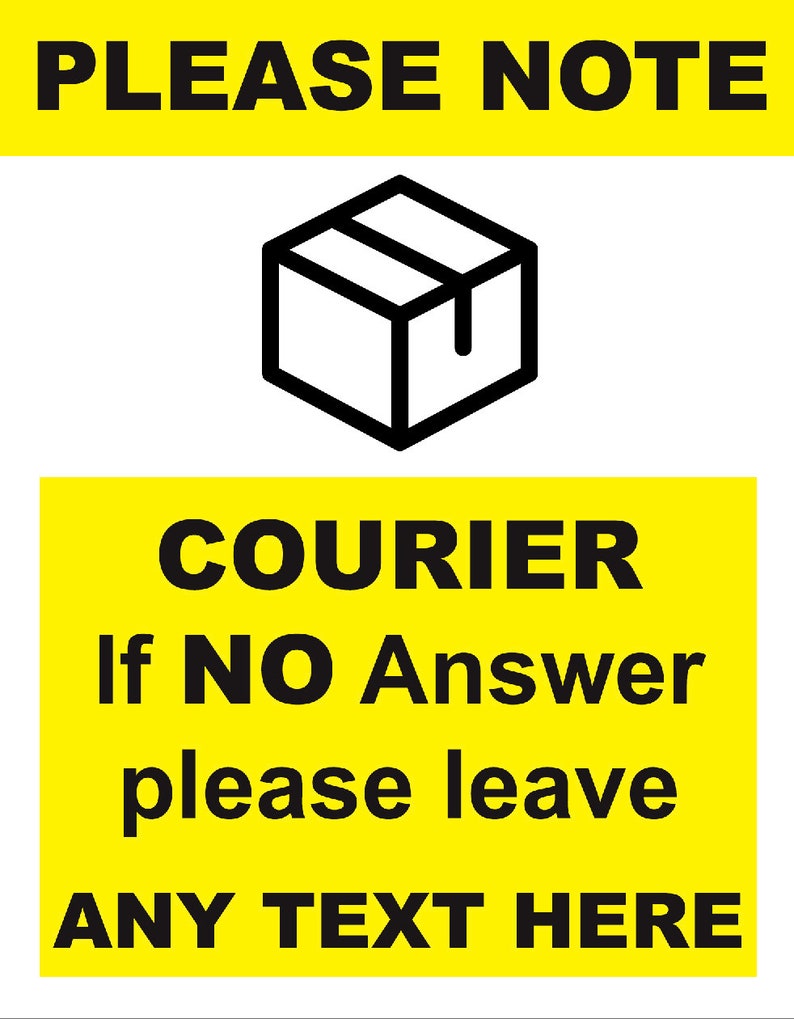 Bespoke Text Personalised Courier Do Not Leave Parcels Outside Sign ...