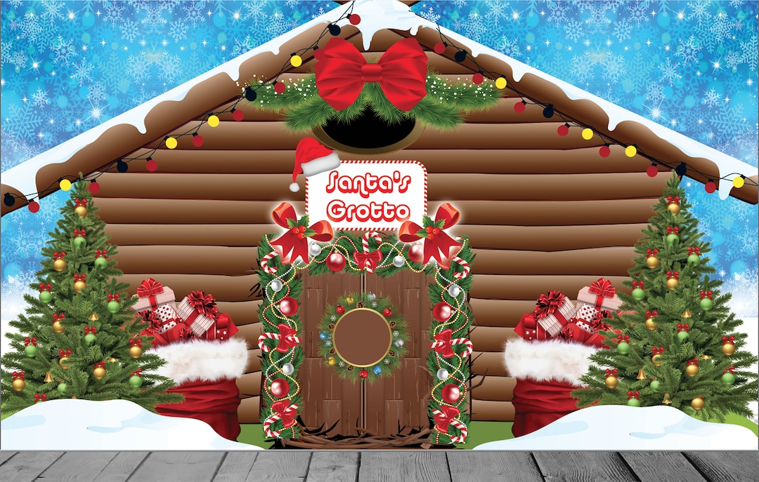 Christmas Santa Santa's Grotto Wallpaper Mural for Display for Business ...