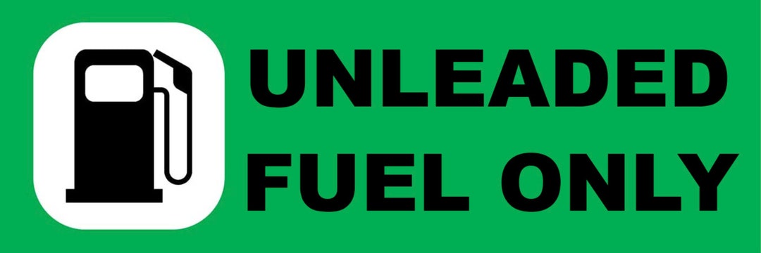 SET OF 3 _ Unleaded Fuel Only Green Sign Self Adhesive Sticker Decal ...