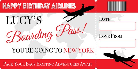 Large BLANK Boarding Pass Airplane Ticket Gift Money Present | Etsy