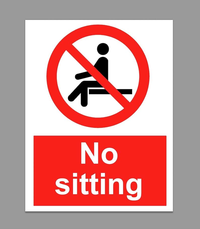 No Sitting Health & Safety Shop Retail Business Window External Grade ...