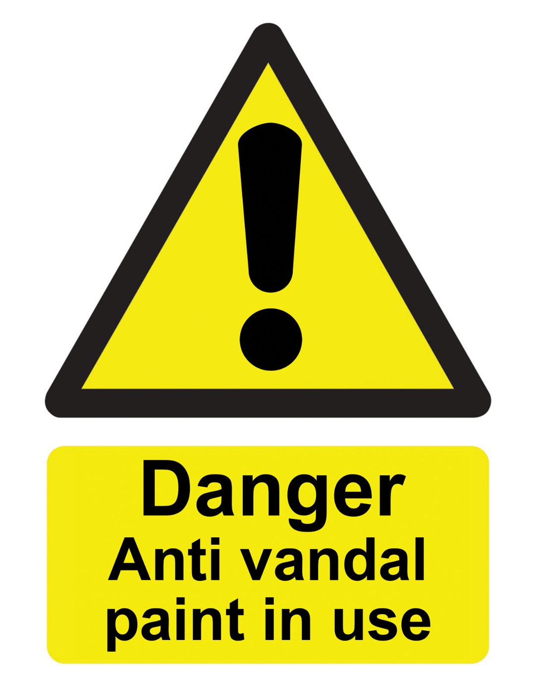 Danger Caution Yellow Warning Anti Vandal Paint in Use Health and ...