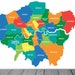 Map of London Boroughs Districts Pasteable Wallpaper Mural Wall Room ...
