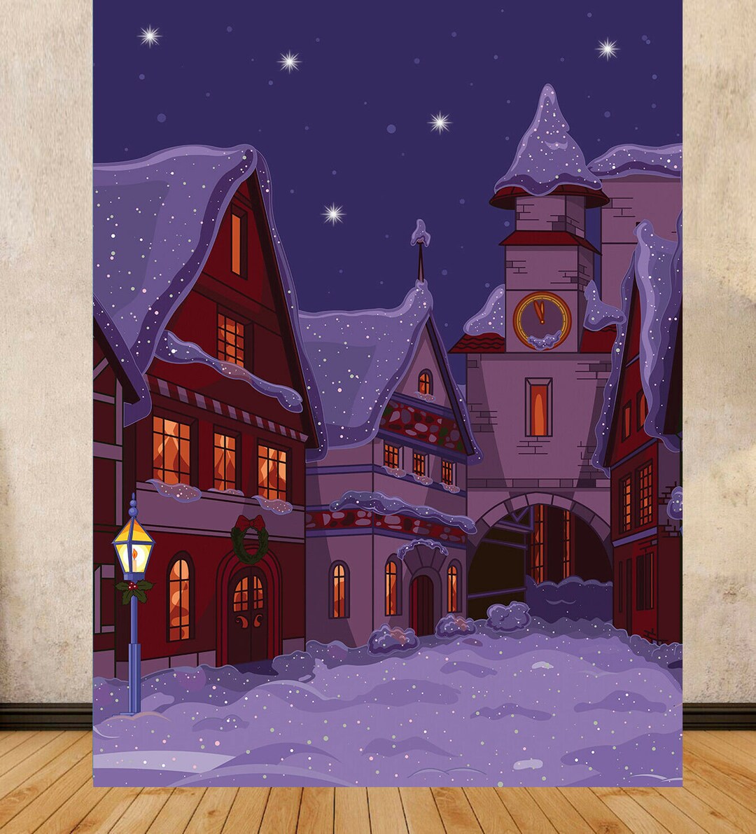 Santa Grotto Christmas Nativity Snow Houses Street Christmas Theme ...