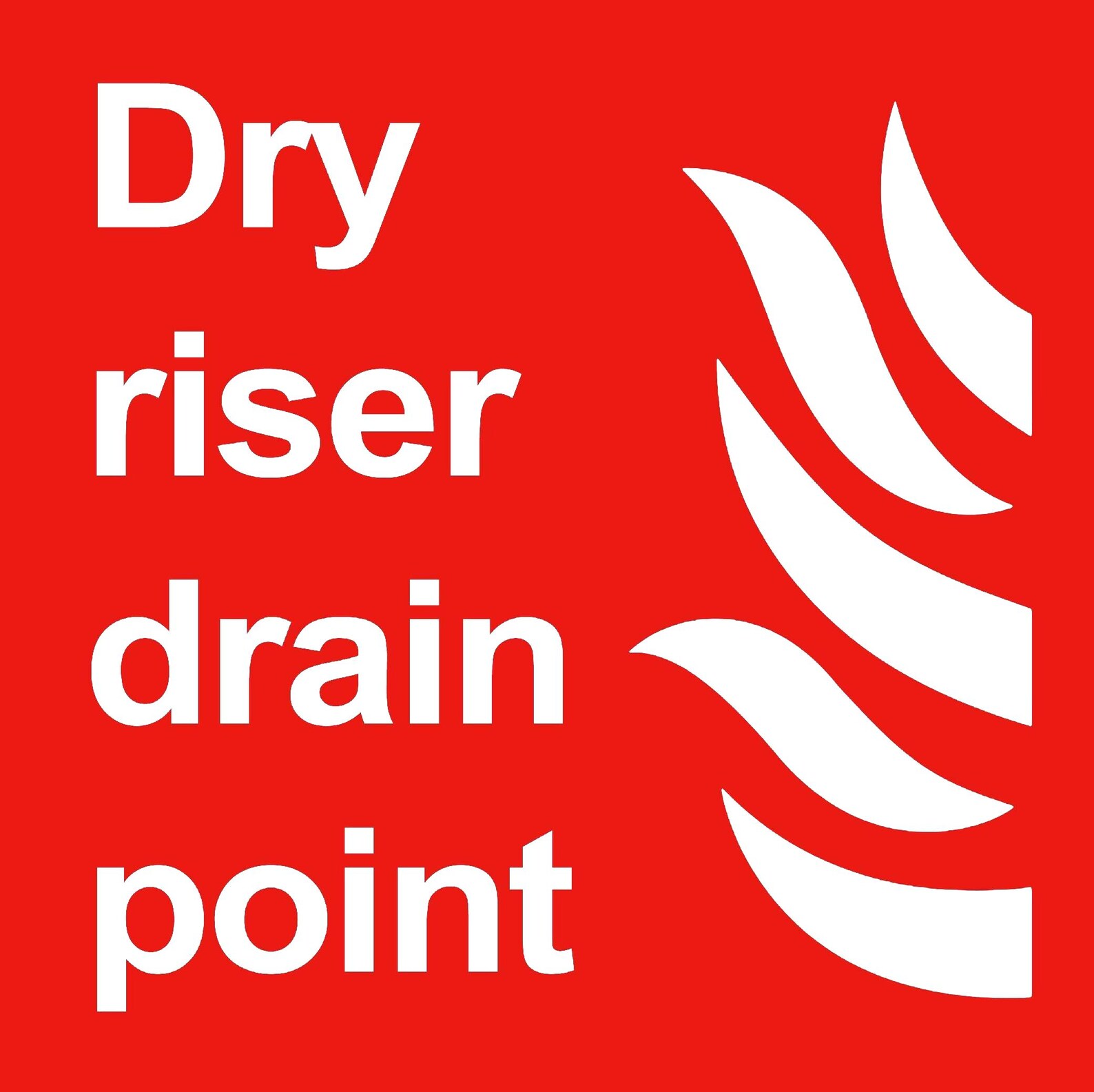 Dry Riser Drain Point Fire Sign Adhesive External Grade Gloss Sticker ...