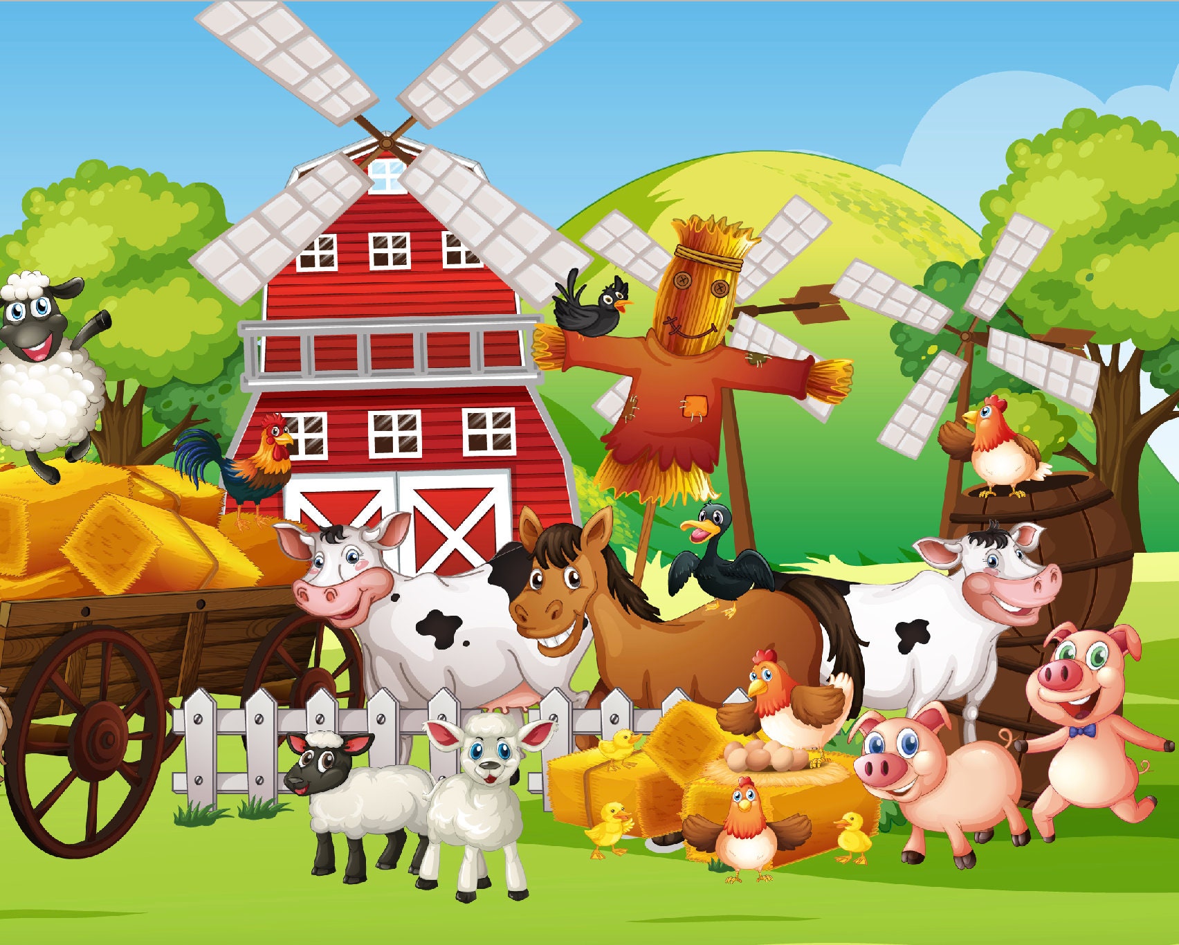 Farm Wallpaper For Kids Majvillan My Farm Non Woven Wallpaper For The