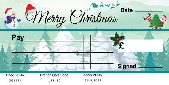 EXTRA Large Giant BLANK Cheque Happy Christmas Gift of Money | Etsy