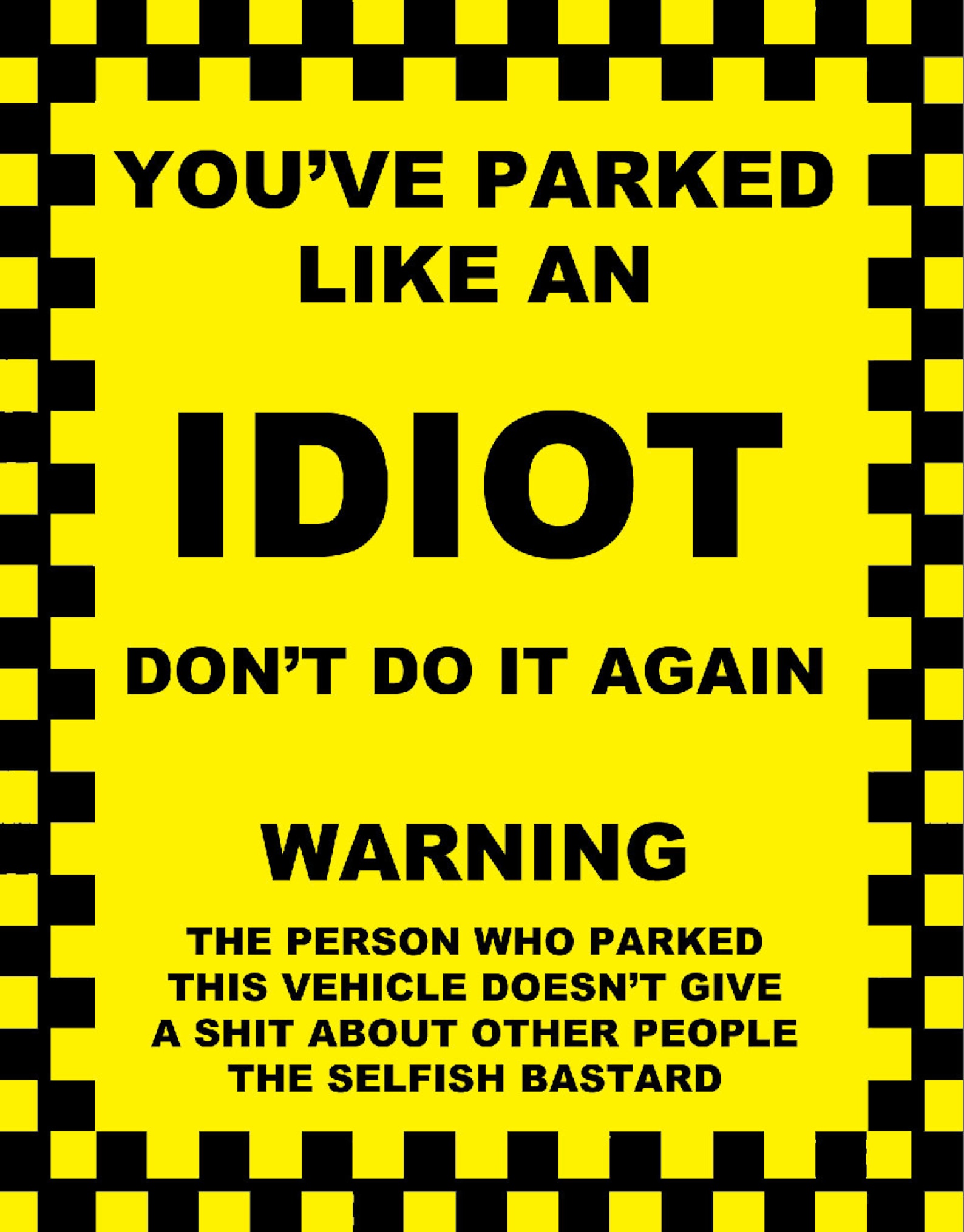 Set of 4 Yellow Joke Official Looking Novelty Sticker Stickers Decal ...