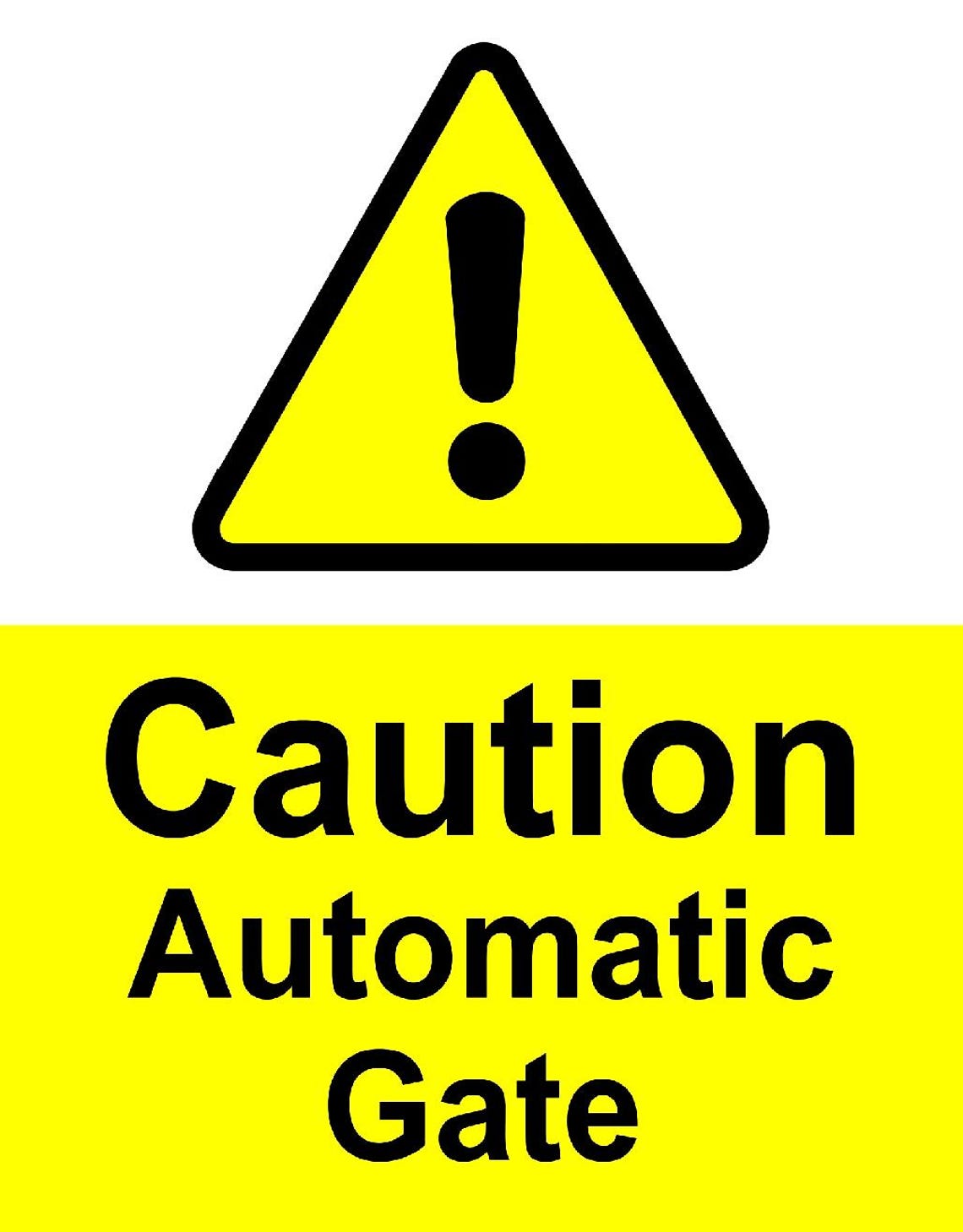 Danger Warning Caution Automatic Gate Yellow Health & Safety Business ...