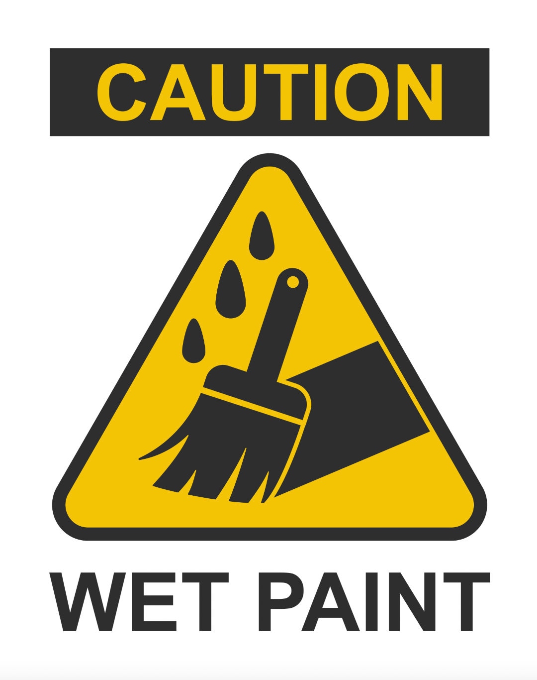 Signage Warning Caution Wet Paint Decorator Health & Safety Business ...