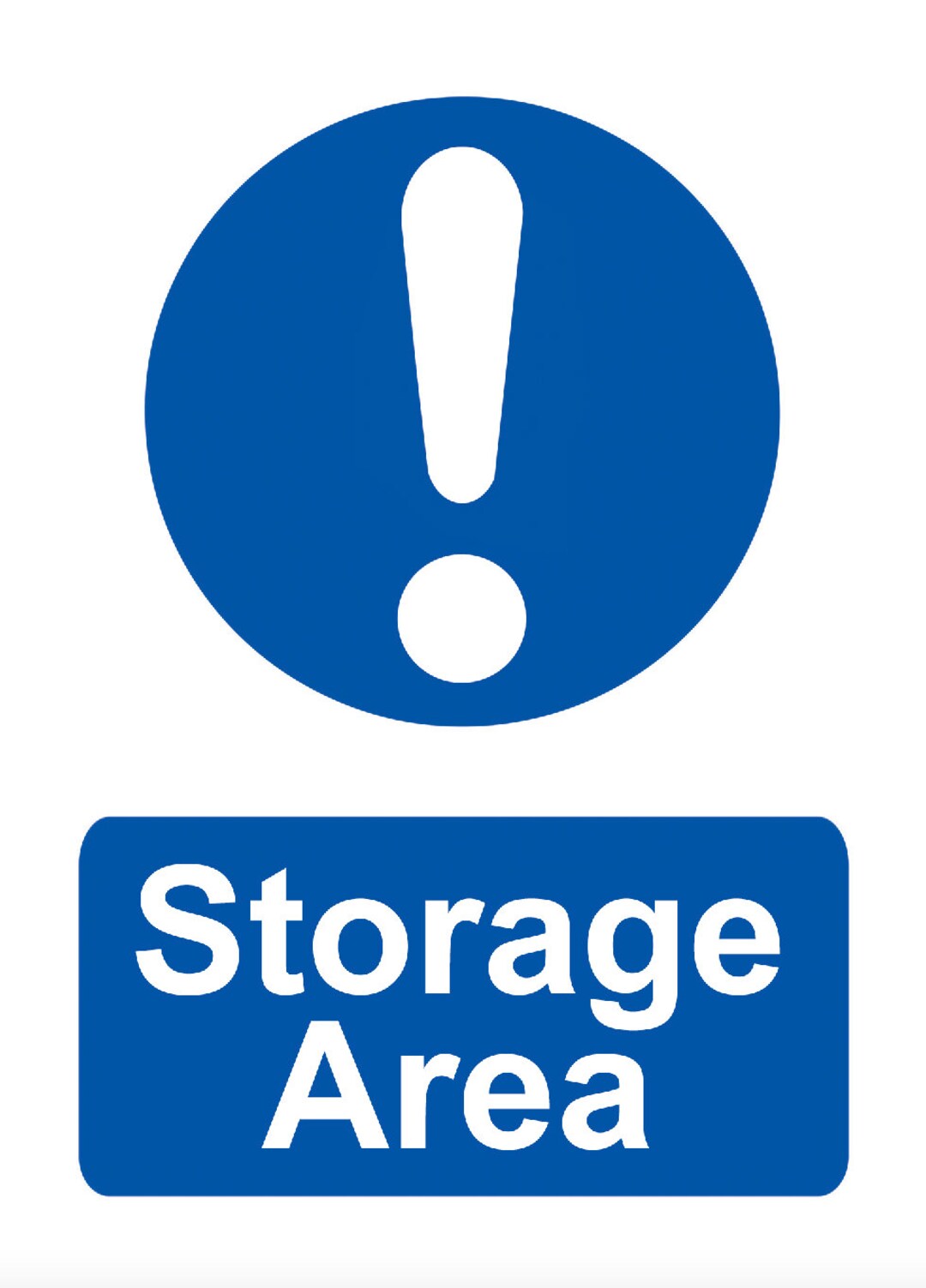 Blue Warning Health Safety Storage Area Sign Notice Printed Business ...
