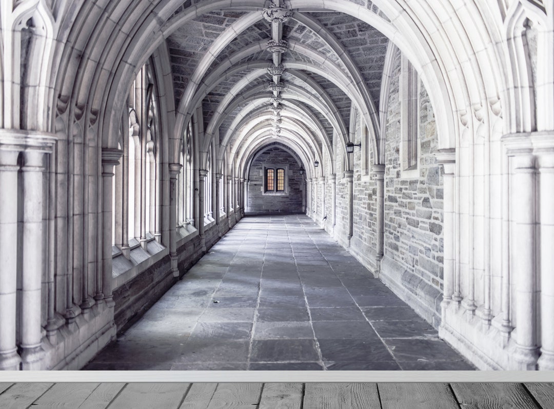 Brick Tunnel Arch Architecture Corridor Medieval Wallpaper Mural ...