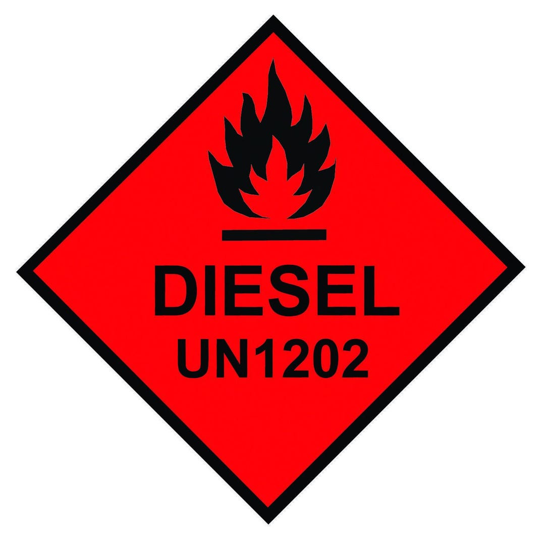 Calcomanía adhesiva de advertencia de peligro de diésel altamente ...