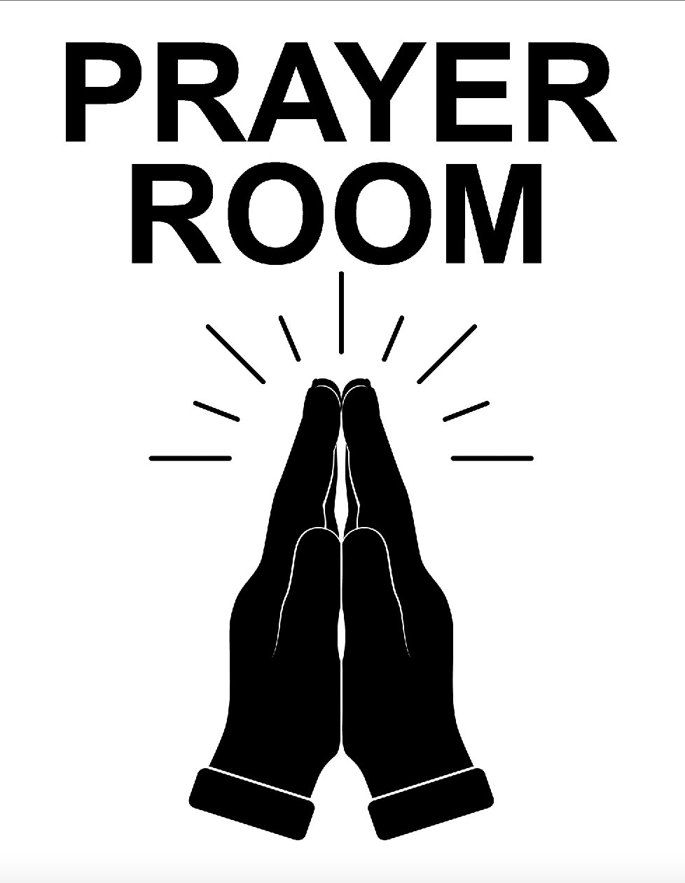 Prayer Room Praying Room Notice Sign Signage Self Adhesive Gloss ...