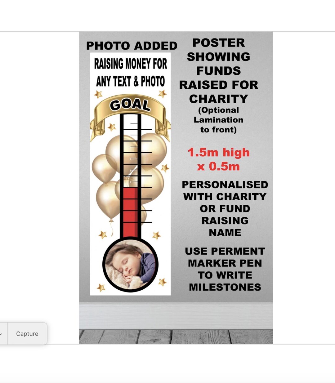 Personalised Bespoke Any Wording and Photo Wall Poster Charity ...