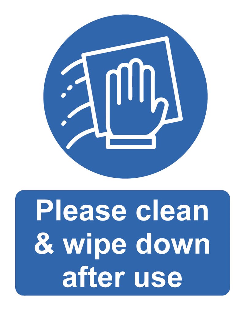 Please Clean and Wipe Down After Use Gym Work Business Health & Safety ...