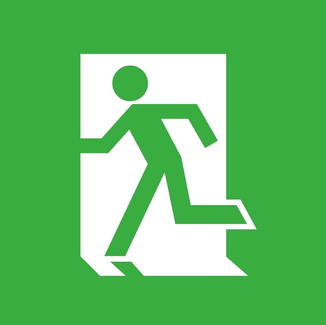Square Emergency Fire Exit Left Safety Sign Notice Signage Printed ...
