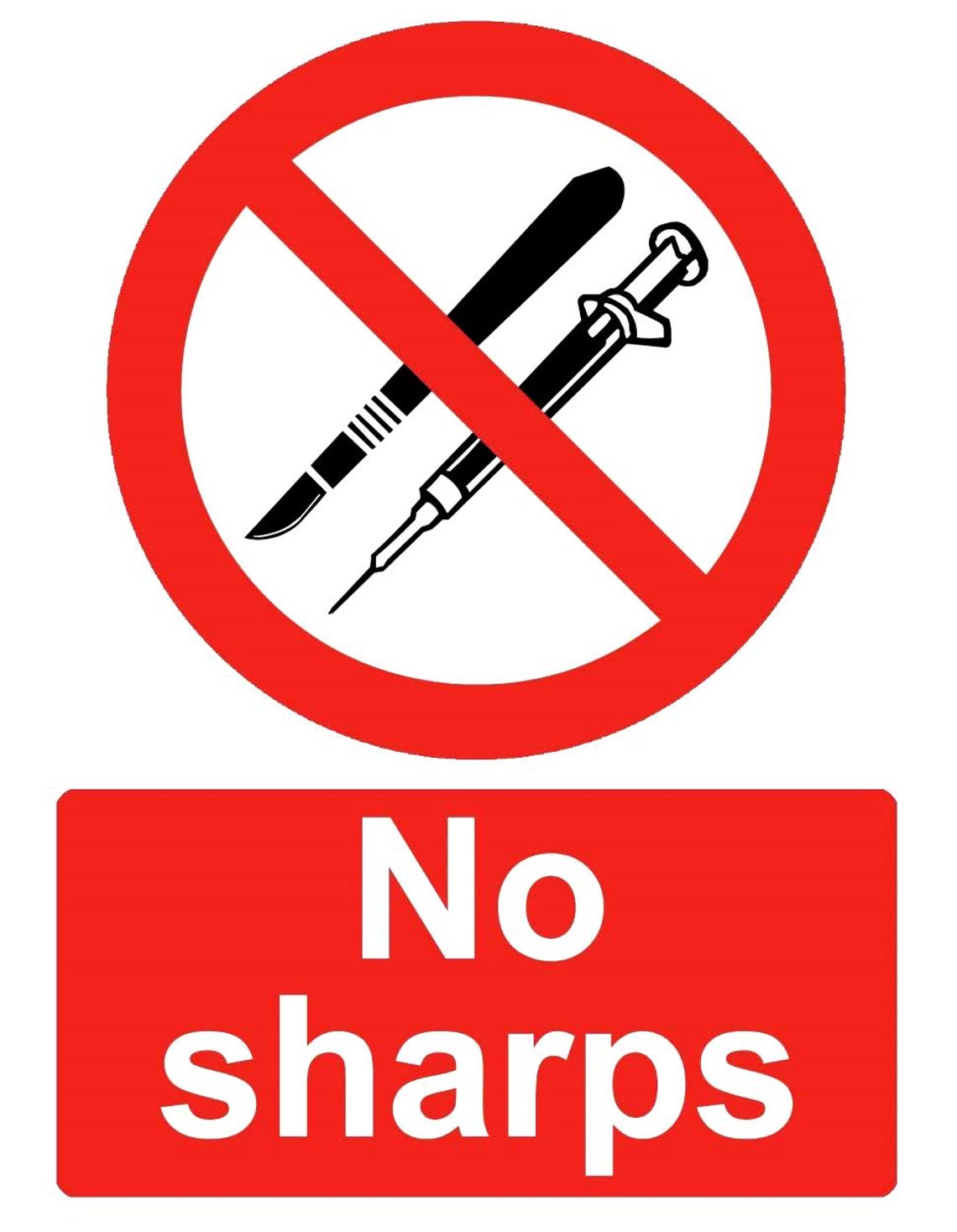 Danger Warning No Sharps Red Medical Hospital Clinic Surgery GP Doctors ...