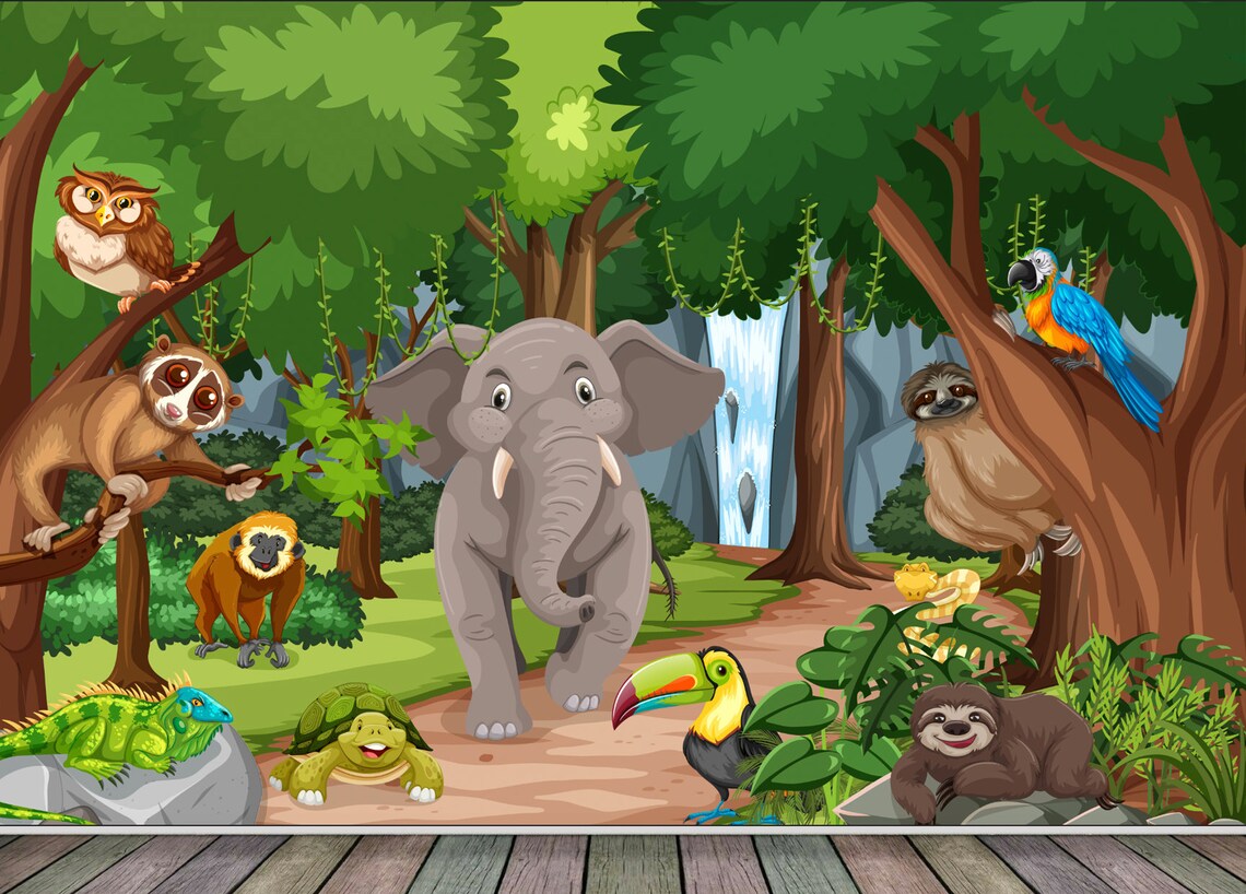 Various Wild Animals Elephant Etc Kids Animated Effect Wallpaper ...