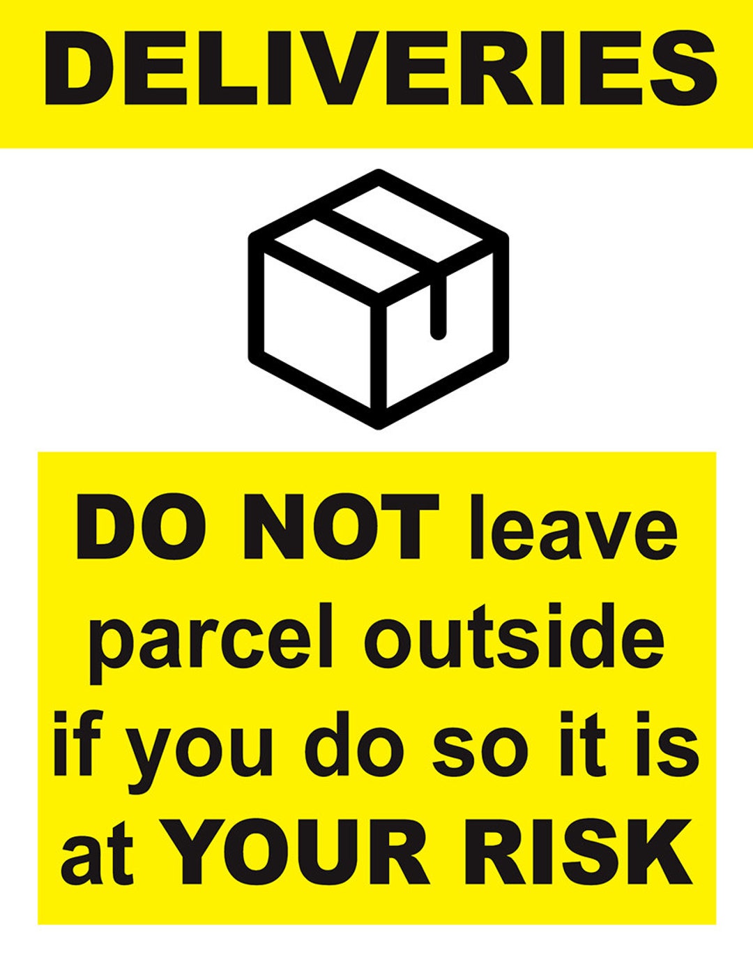 Do Not Leave Parcel Outside Sign Signage Notice Business Office Home ...