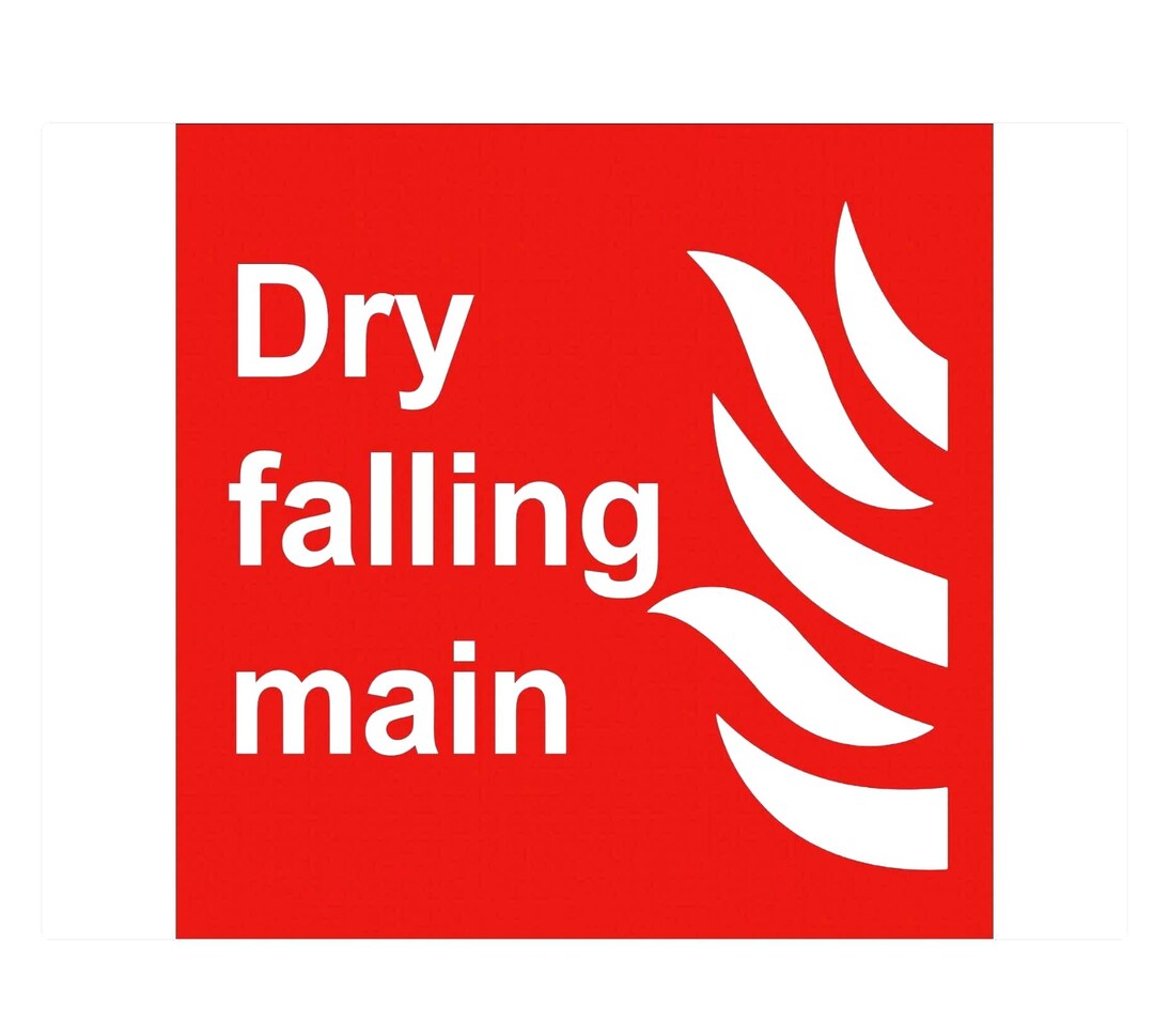 Fire Equipment Dry Falling Main Sign Adhesive External Grade Sticker ...