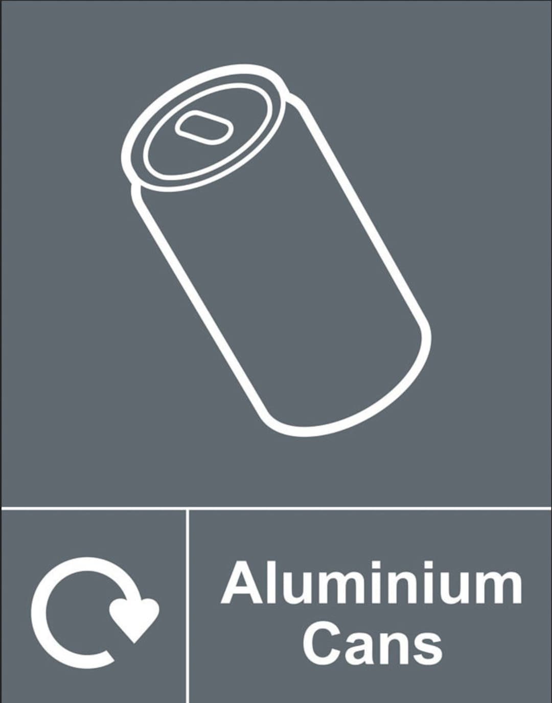 Grey Recycling Bin Bins Sign Separation Aluminium Cans Notice Sticker ...