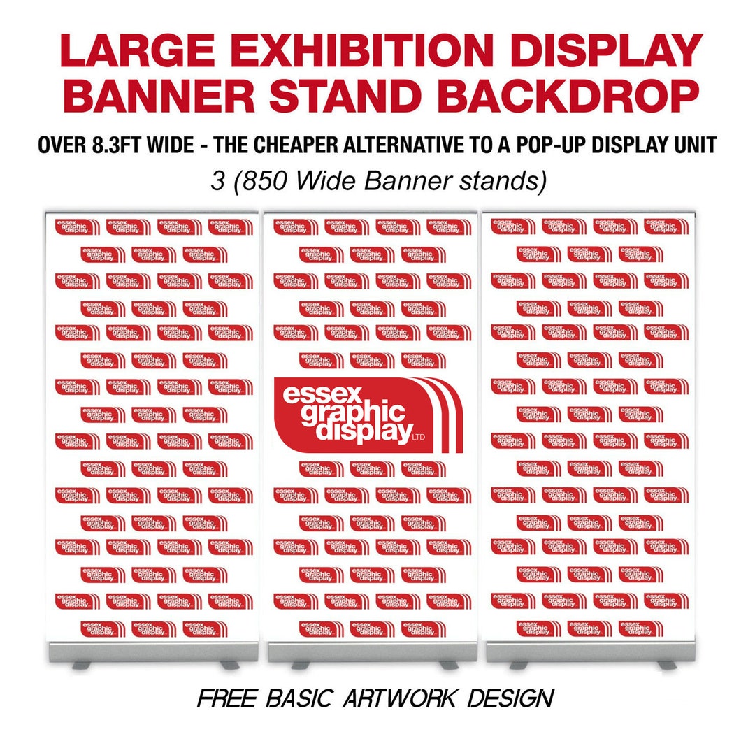 Set of 3 STANDS Step Repeat Company Logo Exhibition 2000x 850 Wide ...