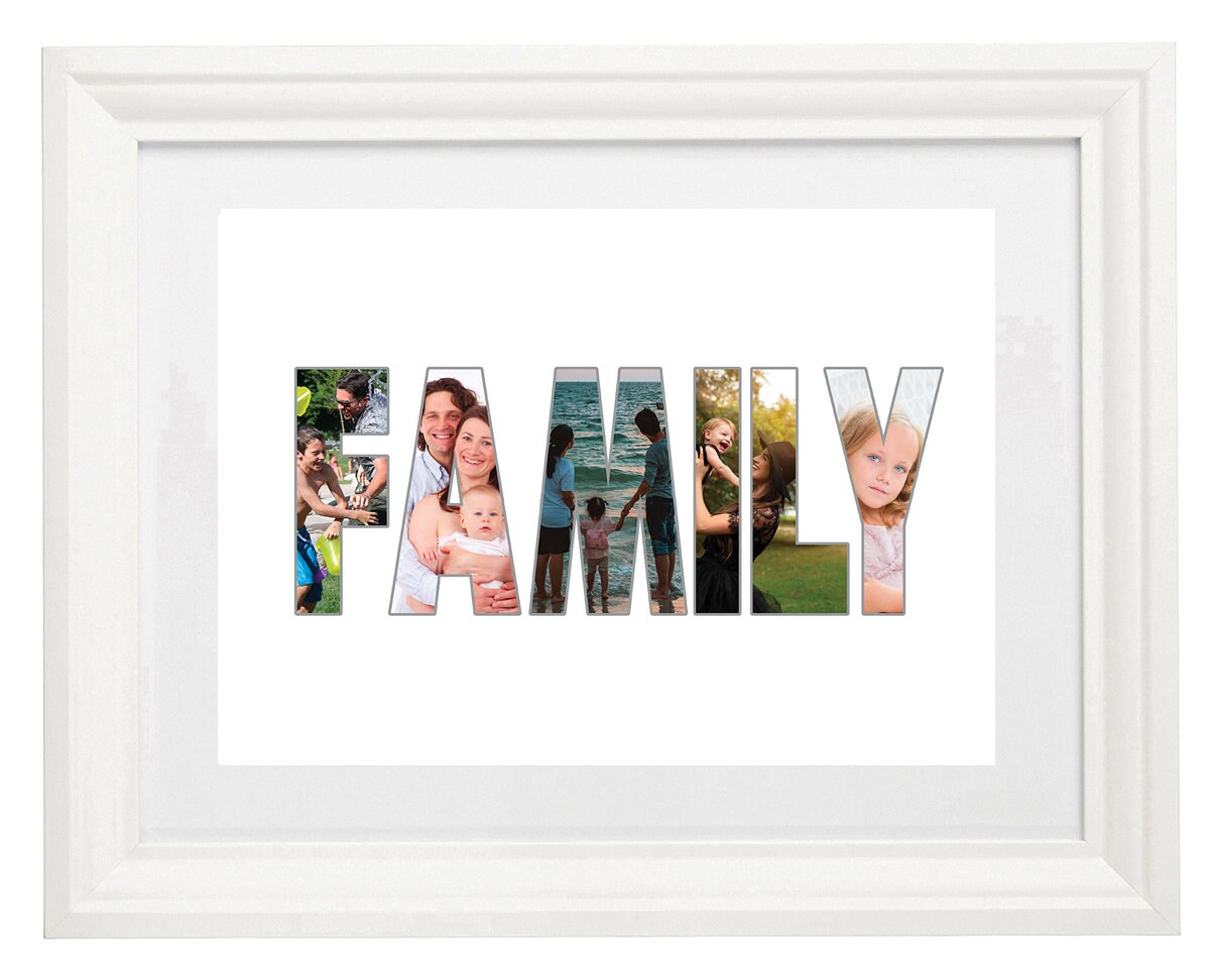 FAMILY Family Word Framed Bespoke Photo Collage Pictures Print Picture ...