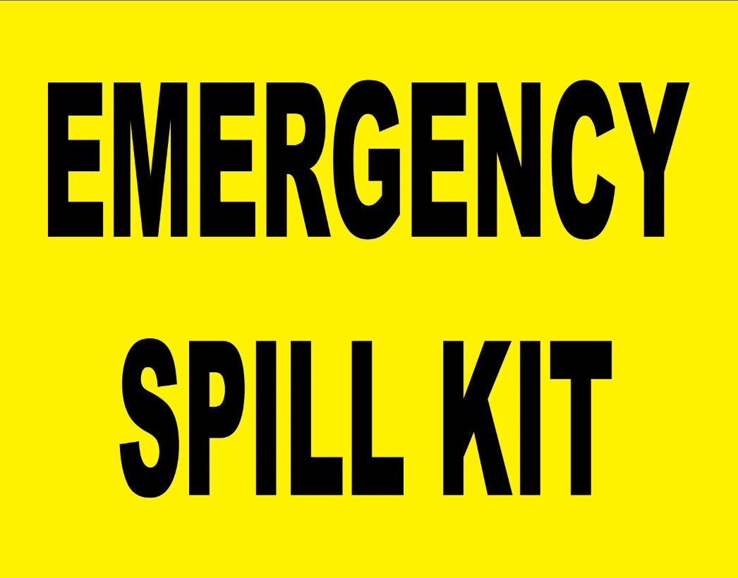 Emergency Spill Kit Notice Sign Self Adhesive Gloss Sticker Sign 160mm ...