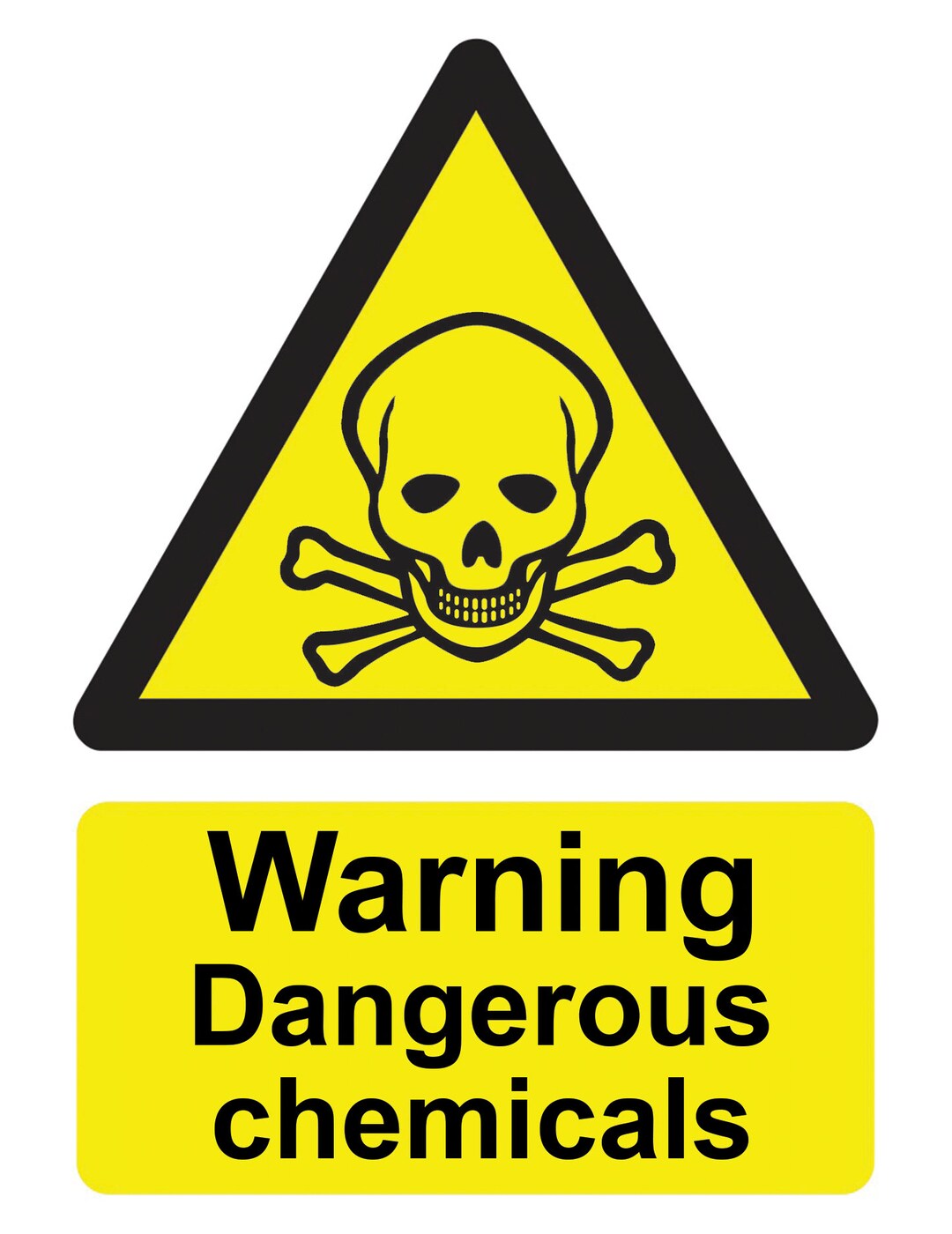 Yellow Warning Health Safety Dangerous Chemicals Signage Sign Notice ...