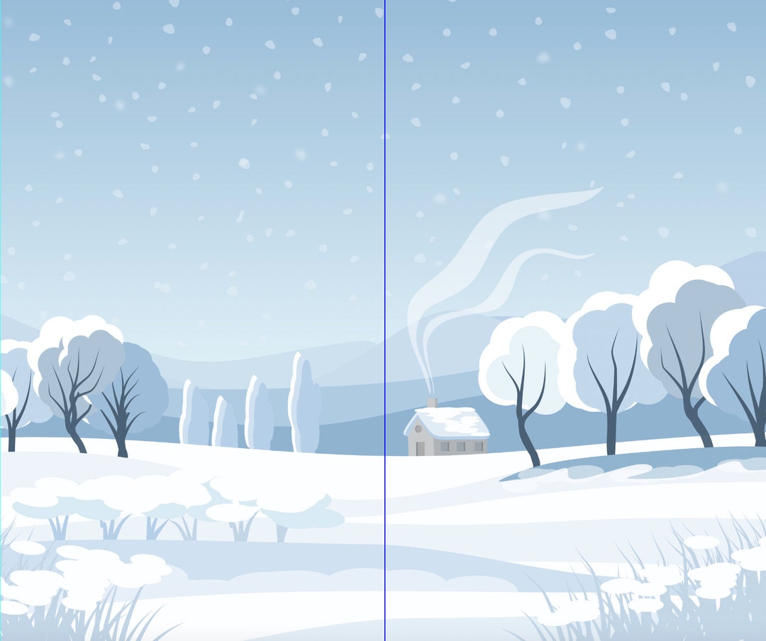 Large PRINT Indoor Backdrop Winter Wonderland Christmas Animated Trees ...