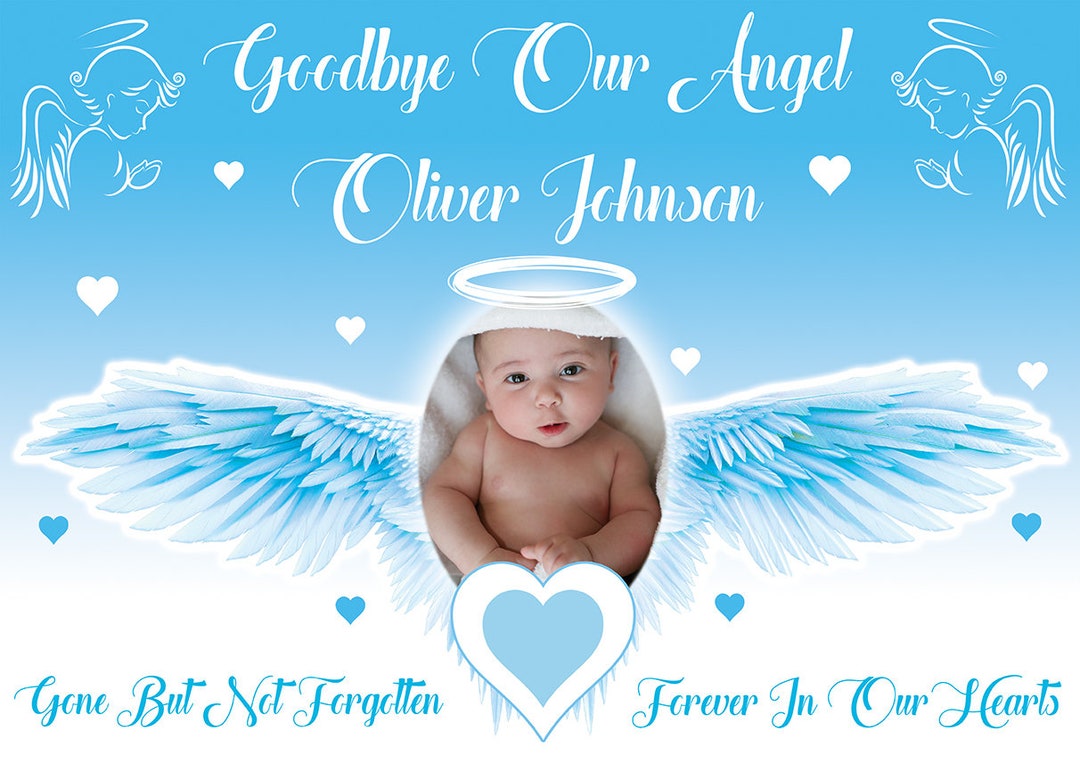 Blue Personalised Baby Child Boy Celebration of Life Funeral ...