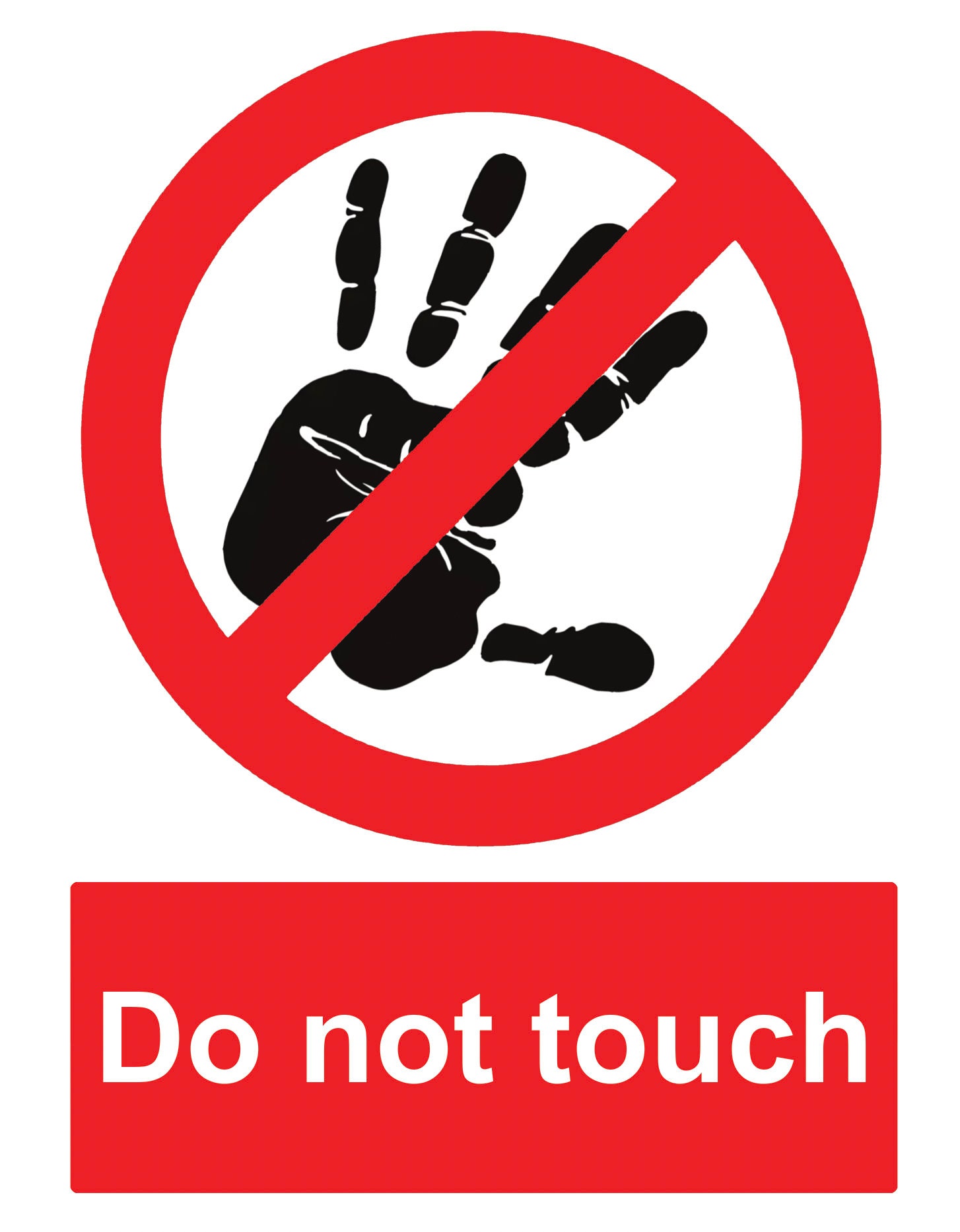 Warning Do Not Touch Shop Retail Display Red Notice Signage Sign ...