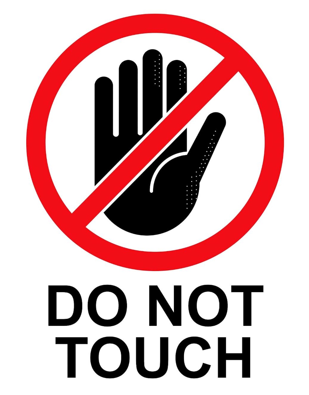 Warning Do Not Touch Shop Retail Display Red Notice Signage Sign ...