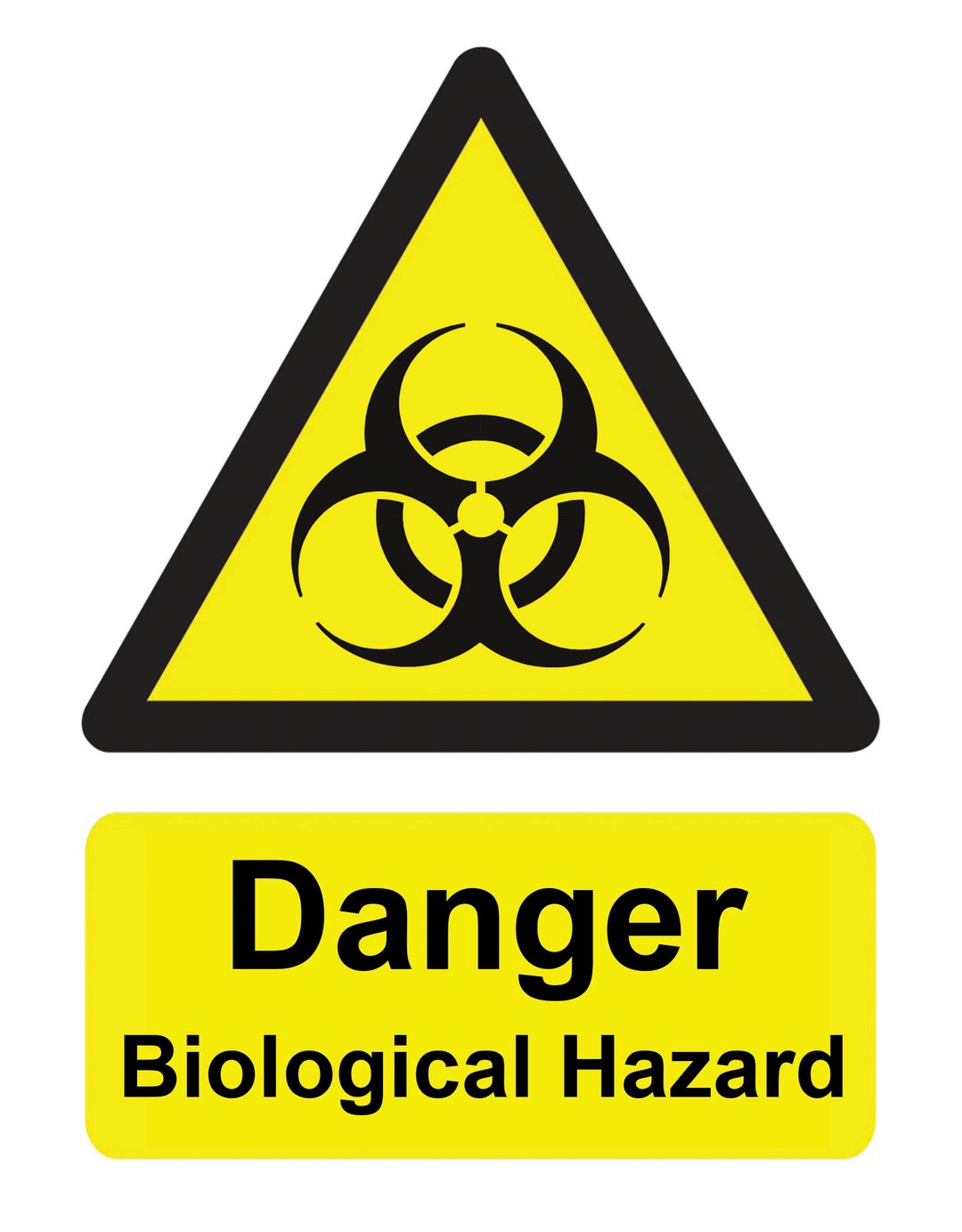 Yellow Caution Biological Hazard Warning Notice Health & Safety ...