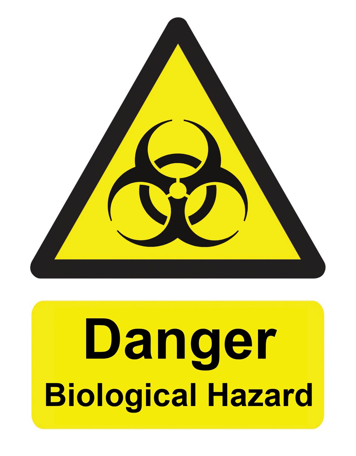 Yellow Caution Biological Hazard Warning Notice Health & Safety ...