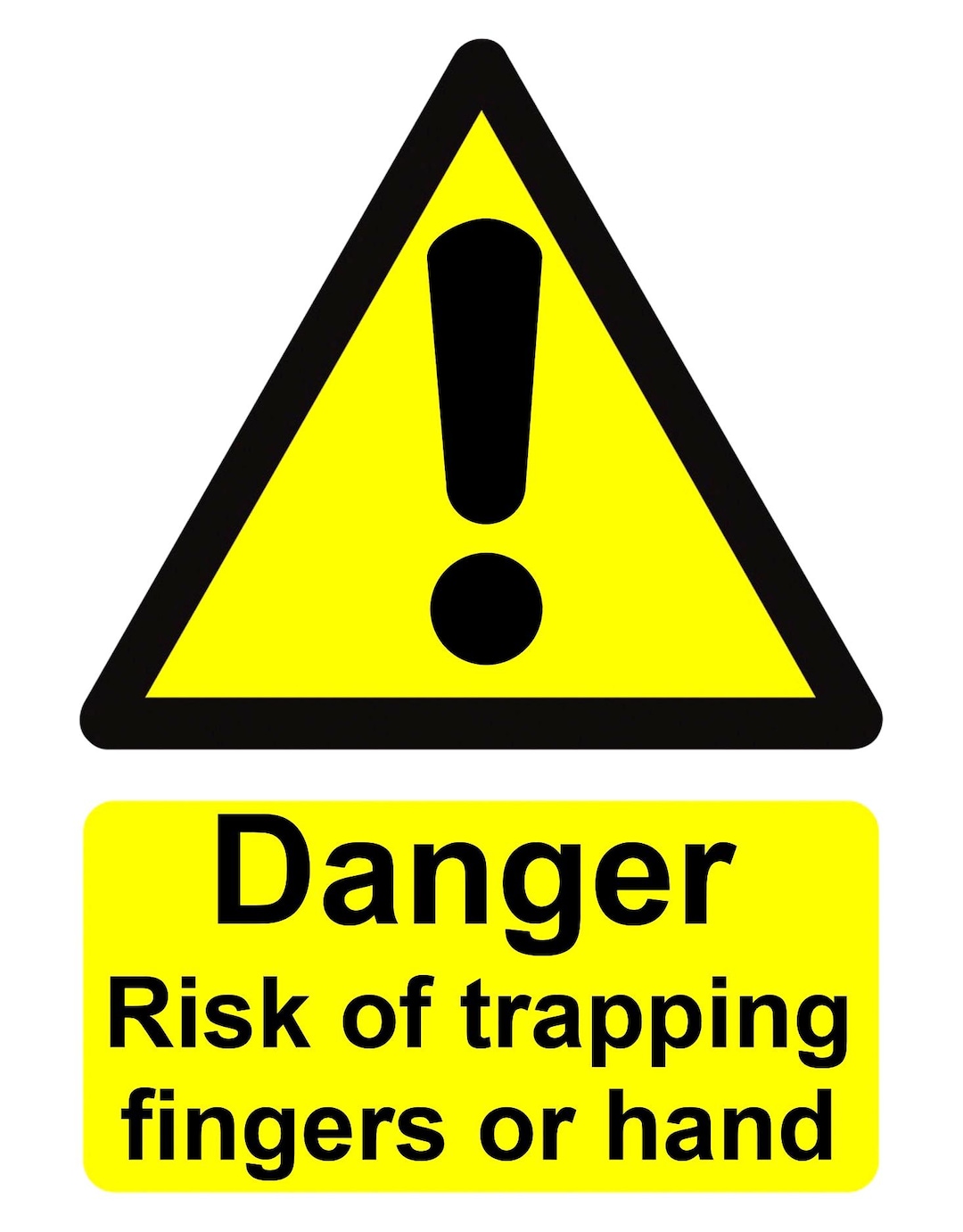 Danger Warning Risk of Trapping Fingers or Hand Notice Sign Signage ...