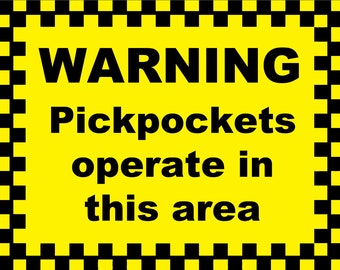 Warning Pick Pockets - Etsy
