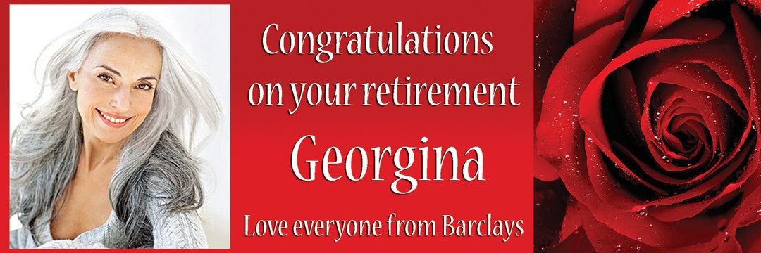 Personalised Happy Retirement Retiring Themed Party Event Poster Banner ...