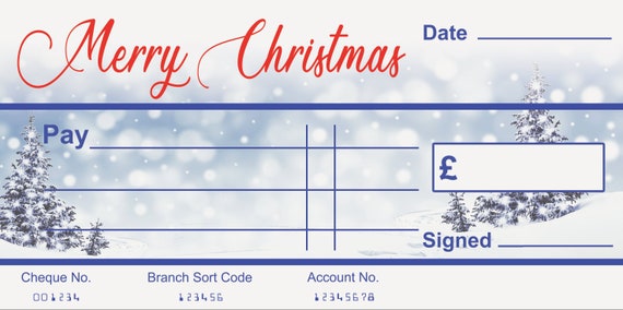 EXTRA Large Giant BLANK Cheque Happy Christmas Gift of Money - Etsy