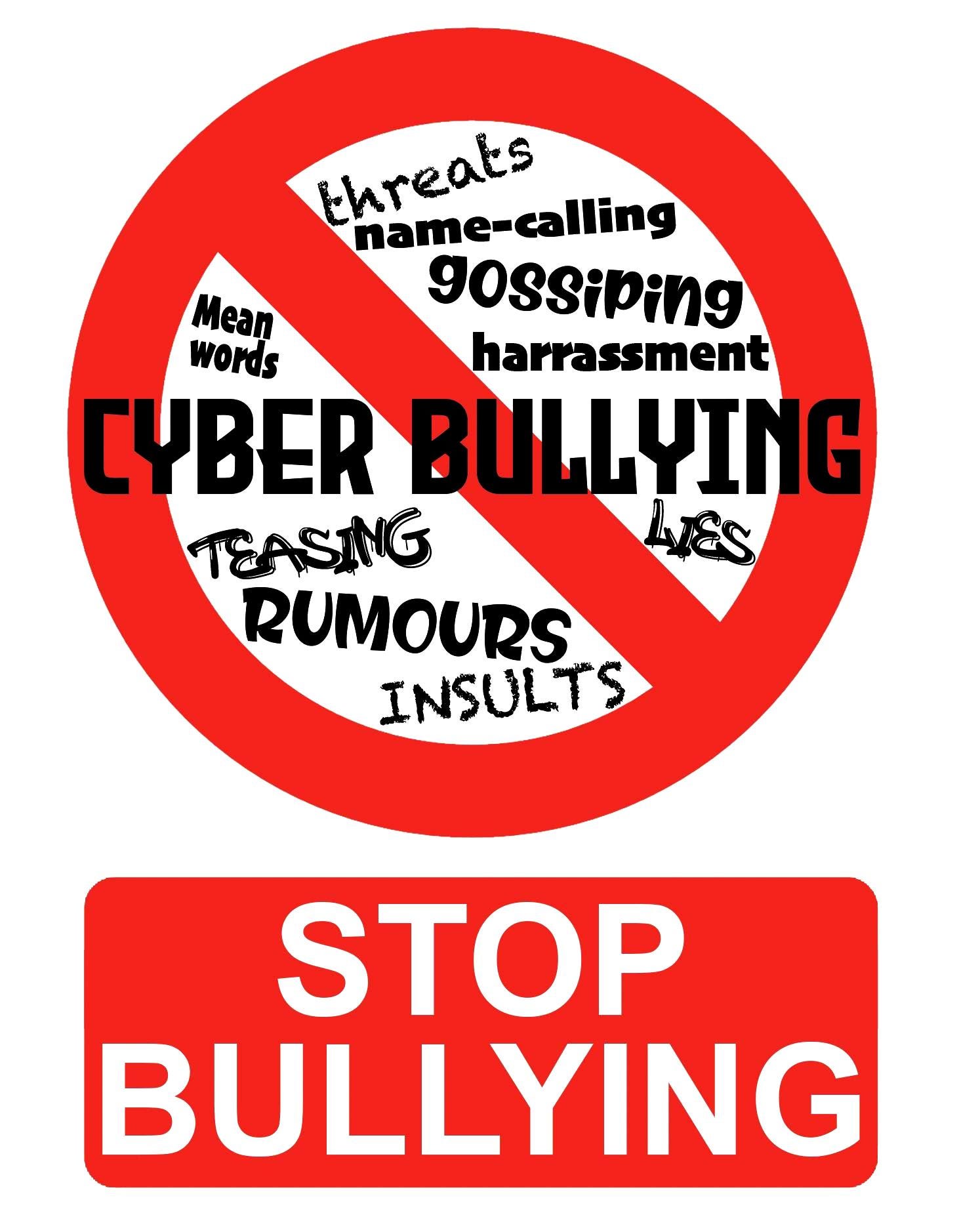 Stop Bullying Red Notice Sign External Grade Self Adhesive Sticker ...